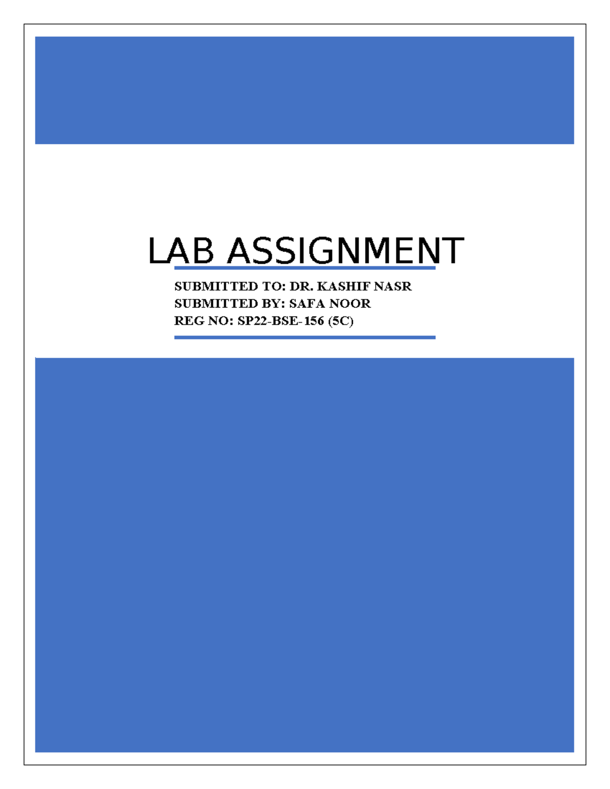 Database Lab Assignmnt 2 Lab Assignment Submitted To Dr Kashif Nasr Submitted By Safa Noor