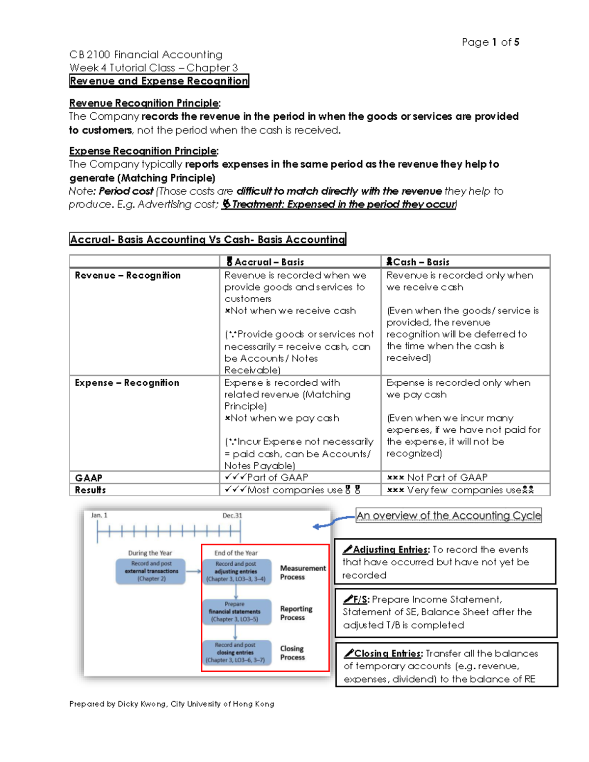 Chapter 3 - CB 2100 Financial Accounting Week 4 Tutorial Class – Chapter 3 Revenue and Expense ...