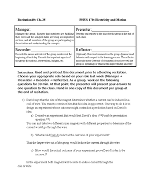 170 Final Study Guide - PHYS 170 Final Exam Information When: Mon, Dec ...