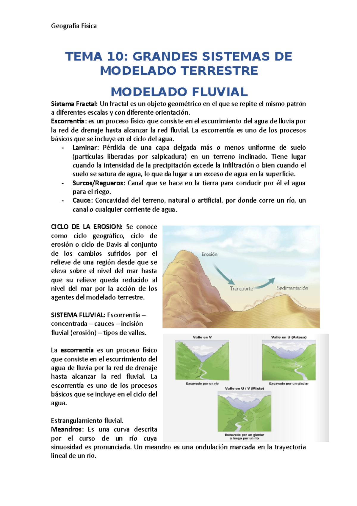 TEMA 10- Grandes Sistemas DE Modelado Terrestre - Geografía Física TEMA ...