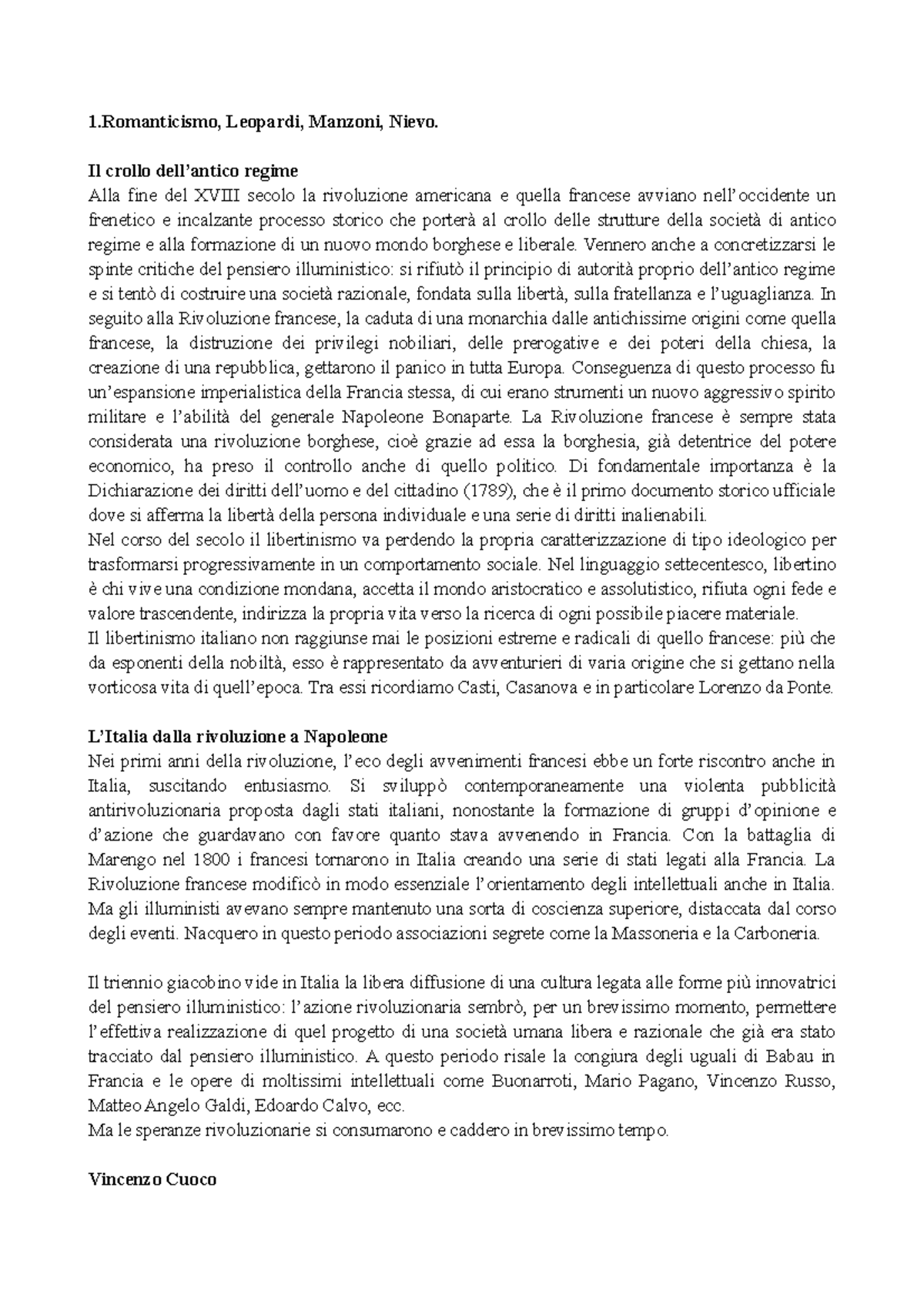 Leopardi,Romanticismo, Manzoni e Nievo - 1, Leopardi, Manzoni, Nievo ...