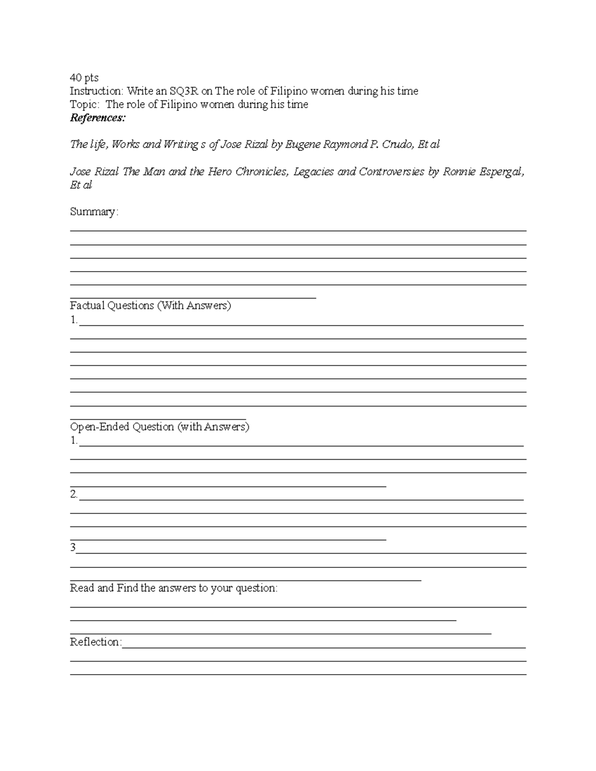 Activity 9 F - For final period series of activities for the students ...