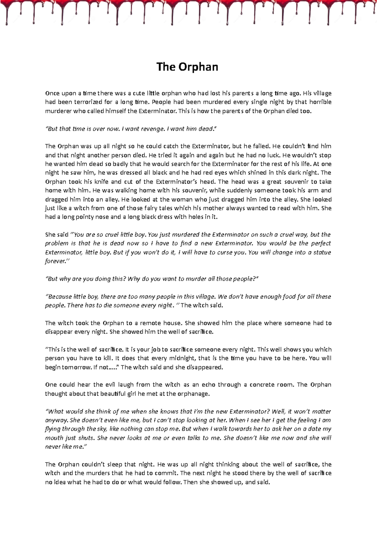 The Orphan fairy tale - Een Engelse short story - The Orphan Once upon ...