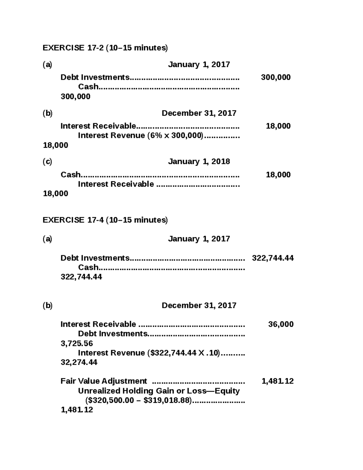 Ch 17 Practice Solutions EXERCISE 17 2 10 15 Minutes a January 1