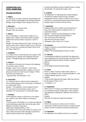Figures-OF- Speech- English Literature - Summary - FIGURES OF SPEECH ...