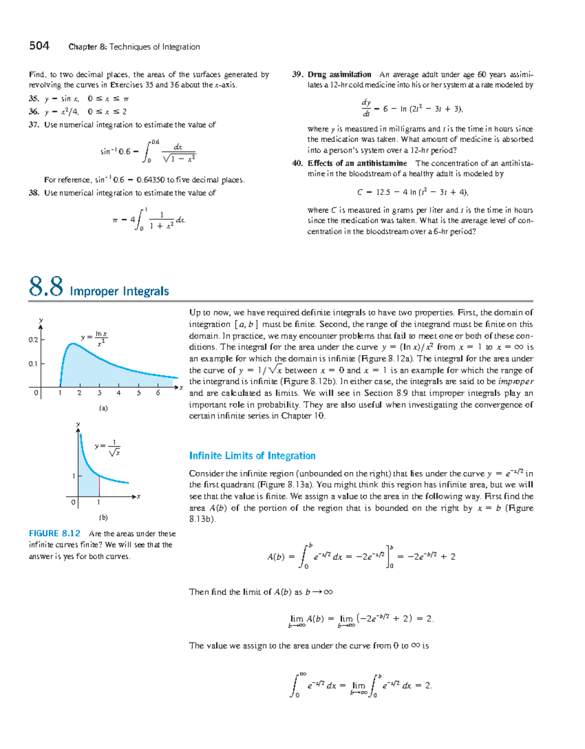 Math ch8-8 - math work - 504 Chapter 8: Techniques of Integration Find ...