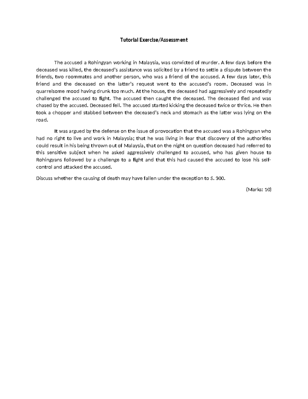 Tutorial Exercise 1 - criminal 2 - Tutorial Exercise/Assessment The ...
