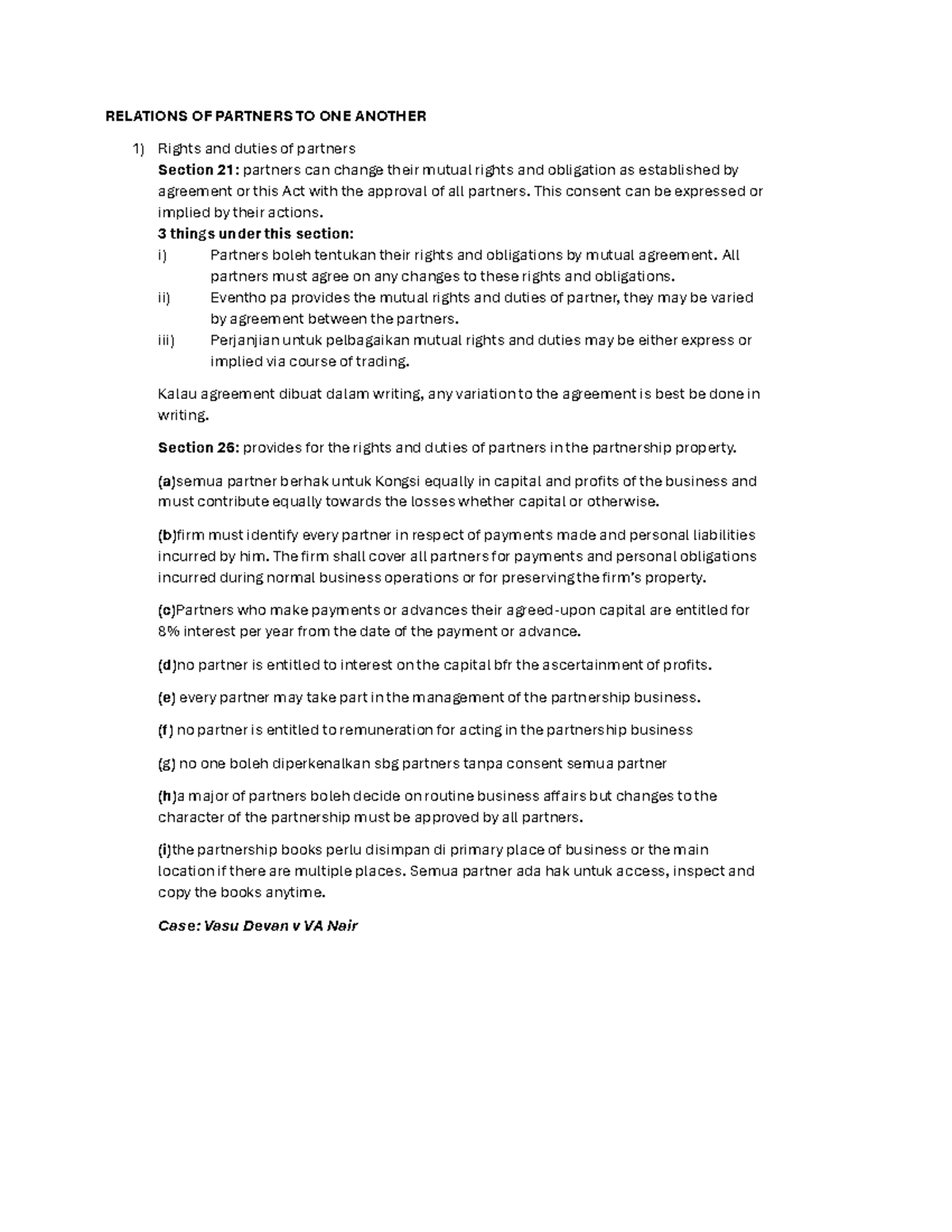 Relations OF Partners TO ONE Another - RELATIONS OF PARTNERS TO ONE ...