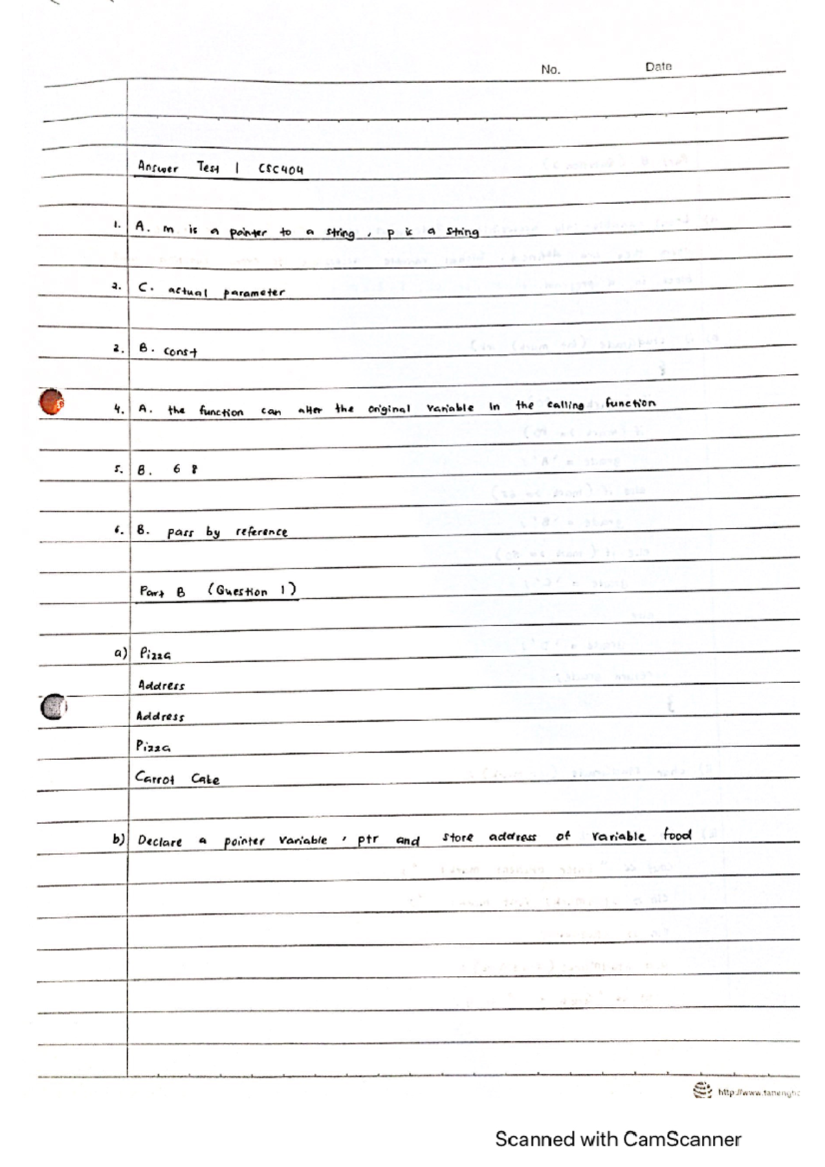 Universiti Teknologi Mara(UiTM) Answer test 1 (csc404) - Programming II ...