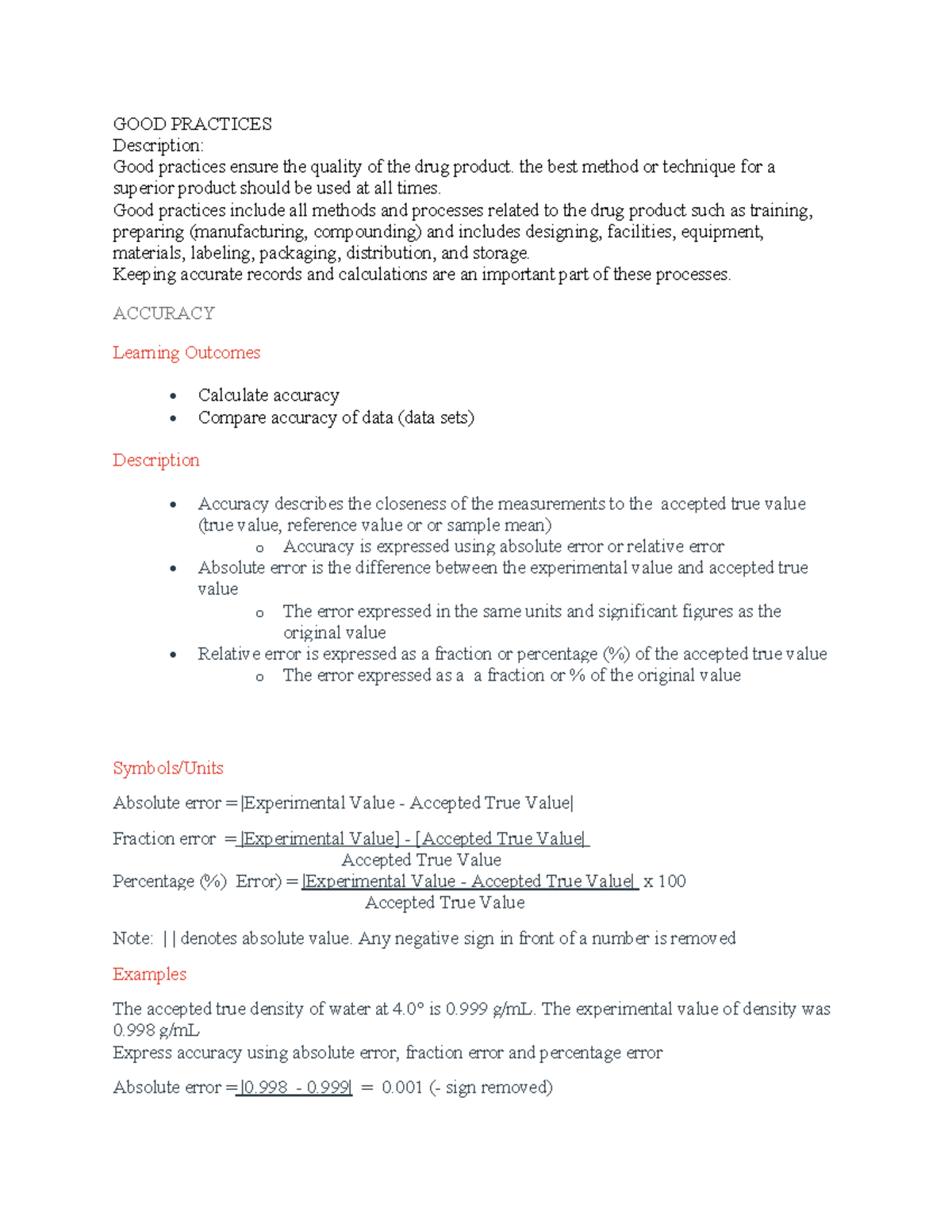 Ppl lab notes 1 and description - GOOD PRACTICES Description: Good ...