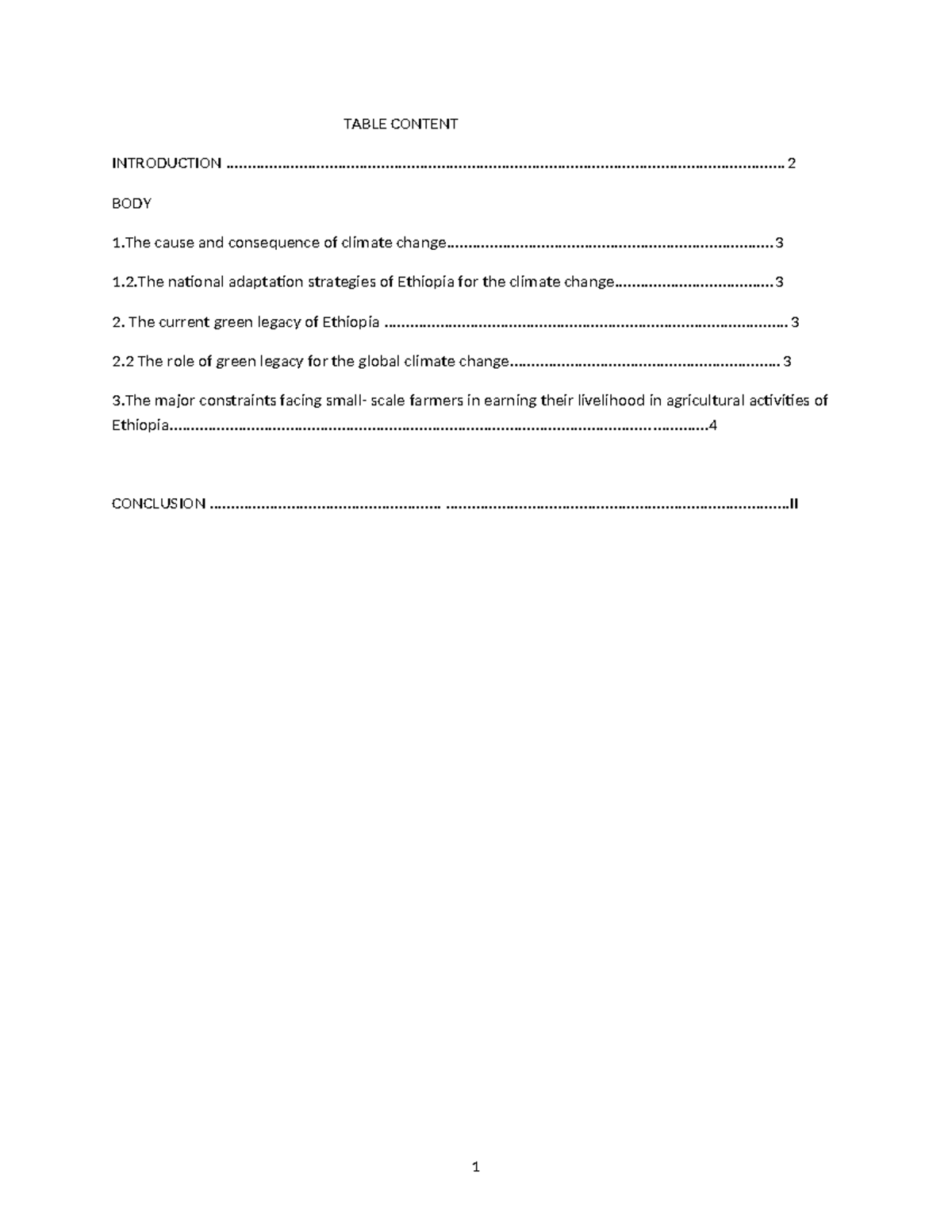 Geo Assignment aa - TABLE CONTENT INTRODUCTION - Studocu