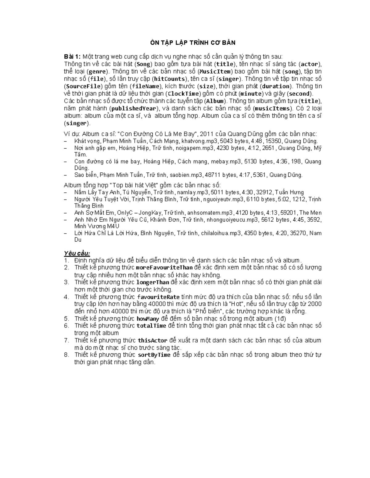 On Tap LTCB (1) - ÔN TẬP LẬP TRÌNH CƠ BẢN Bài 1: Một trang web cung cấp ...