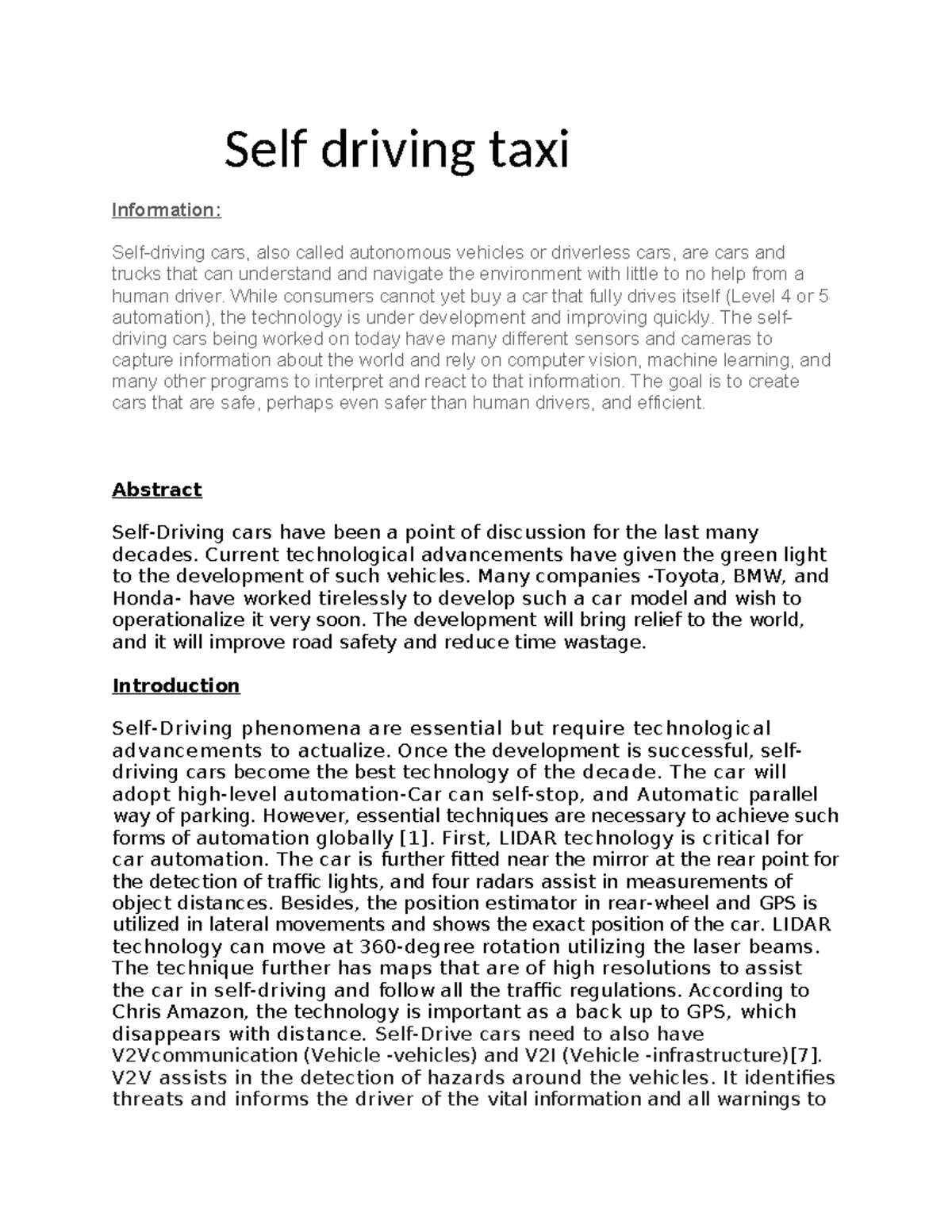 Self driving taxi - Self driving taxi Information: Self-driving cars ...