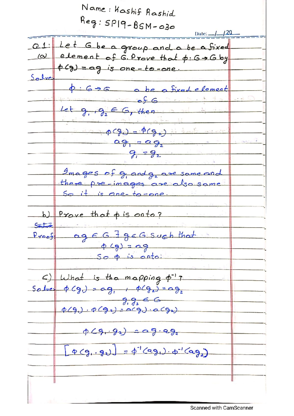 Solution 1 - An assignment for basic Abstract algebra concepts. - CUI ...