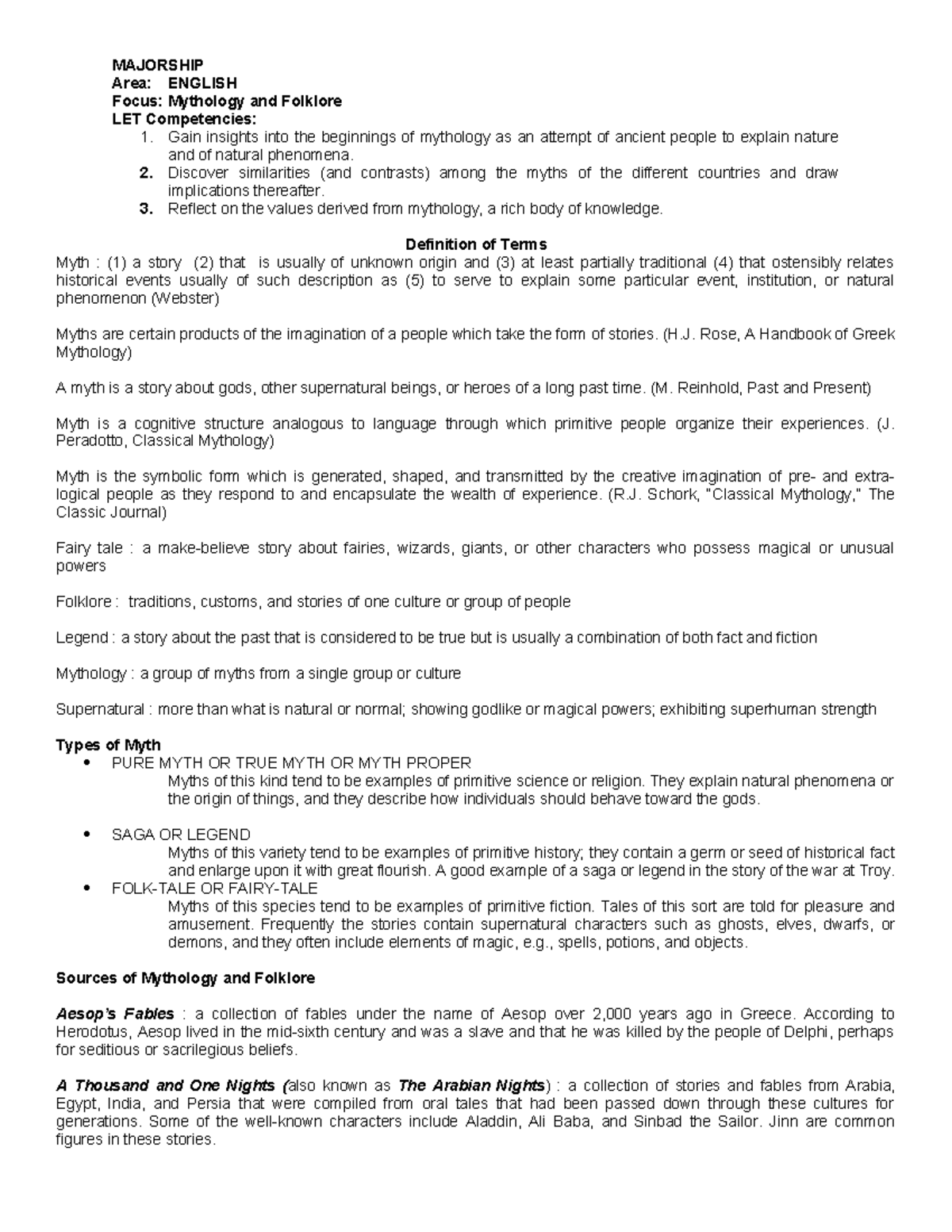 Mythology and Folklore - Gain insights into the beginnings of mythology ...