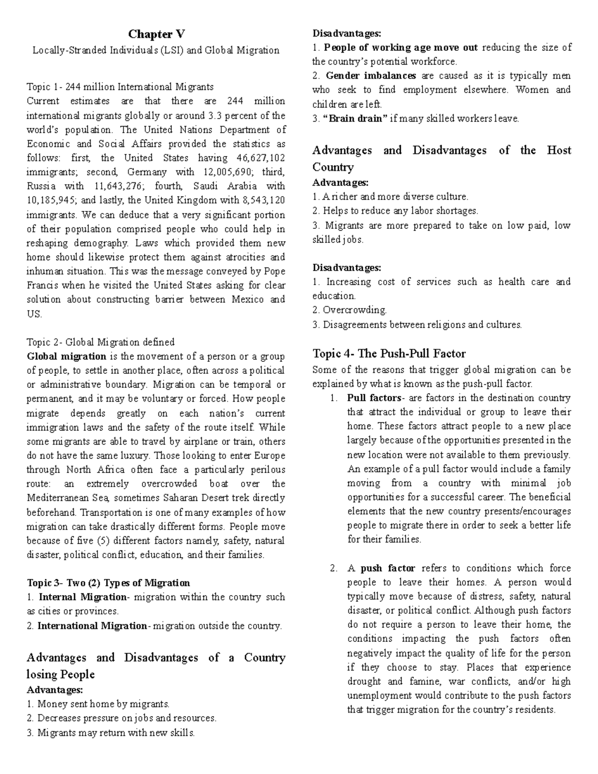 Chapter V Chapter V Chapter V Chapter V - conworld - Chapter V Locally-Stranded Individuals (LSI ...