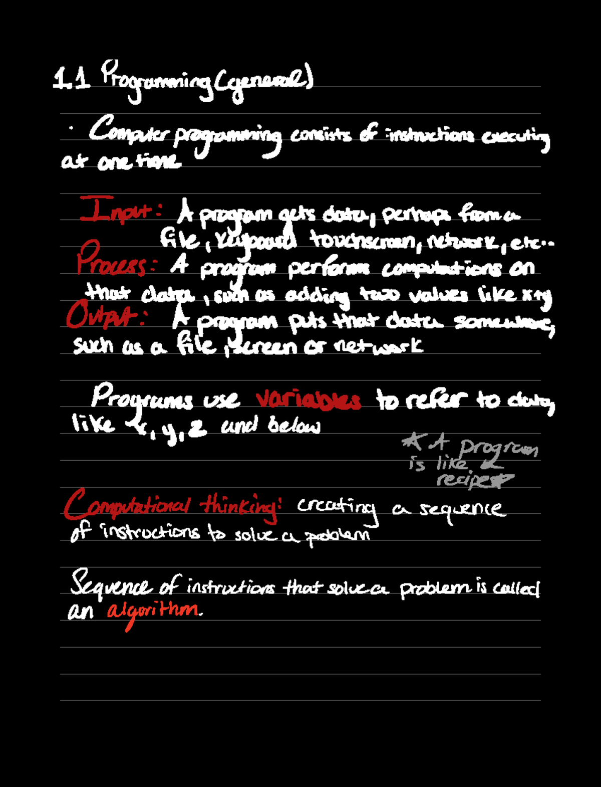 1. Introduction to Python 2 - L input 11 Programming general 1 Computer programming consists ...