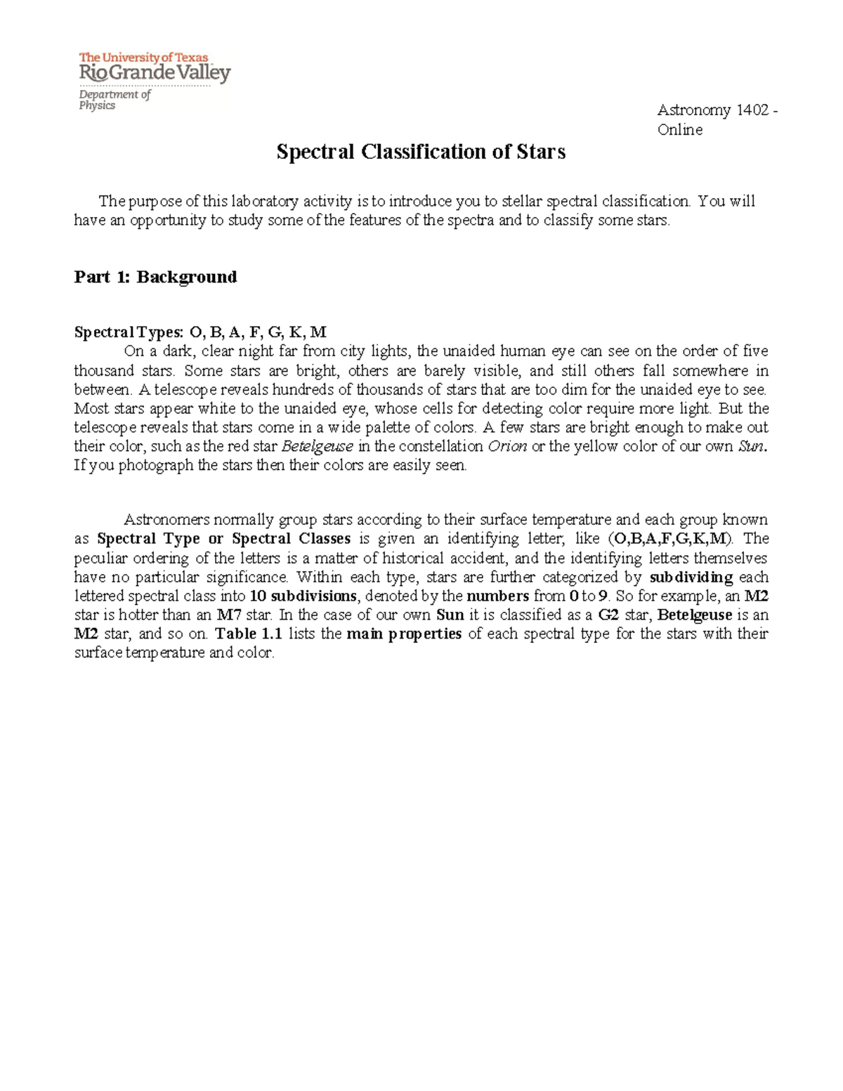 03 Spectral Classification-online - Spectral Classification of Stars ...