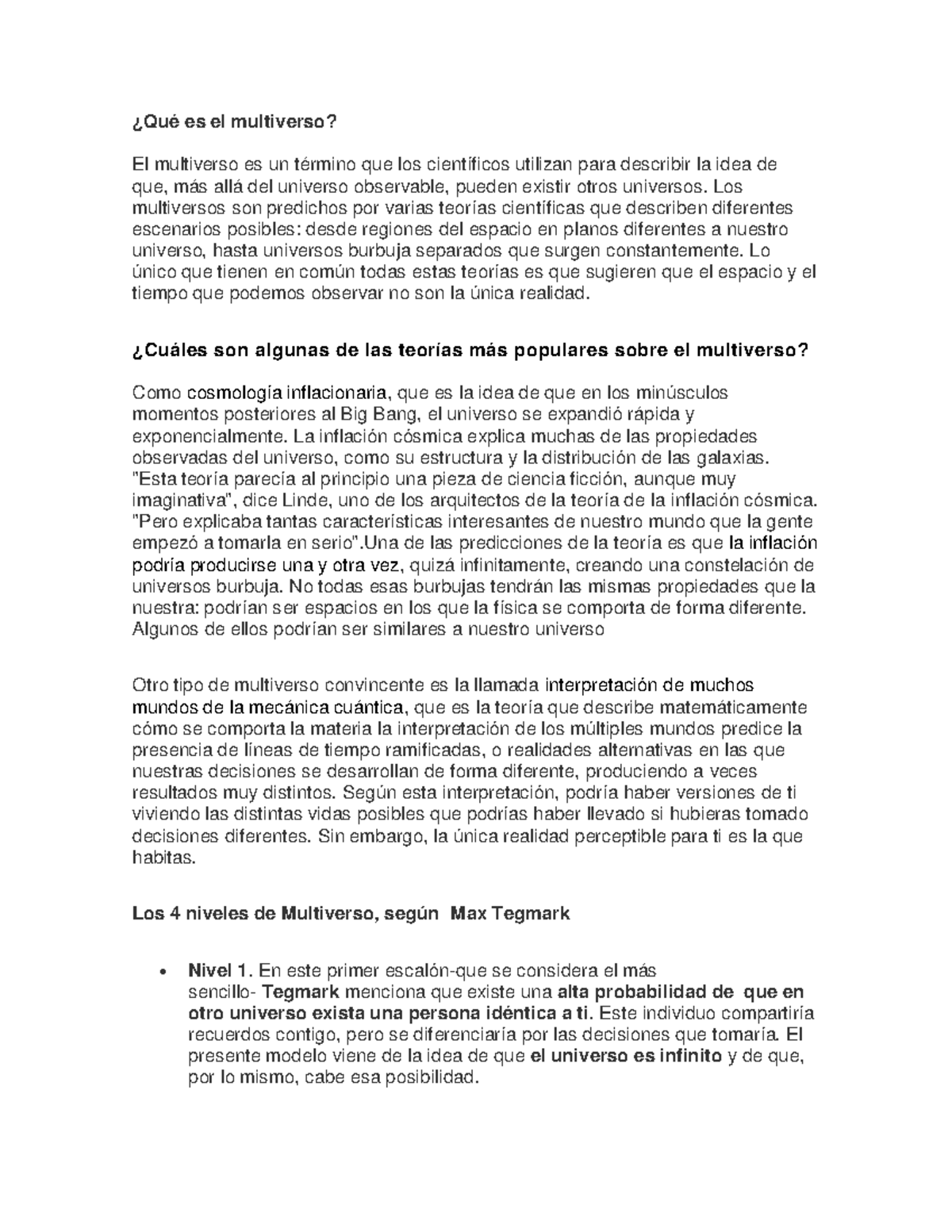 Qué es el multiverso - ¿Qué es el multiverso? El multiverso es un ...