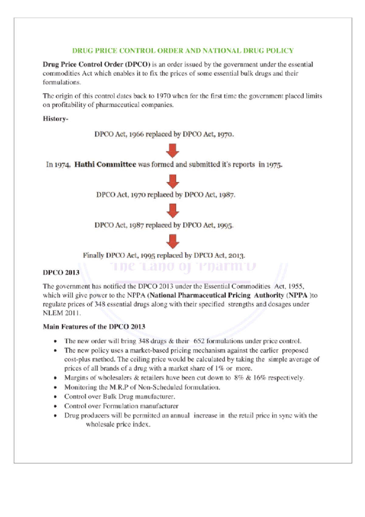 Drug price control order - DRUG PRICE CONTROL ORDER AND NATIONAL DRUG ...