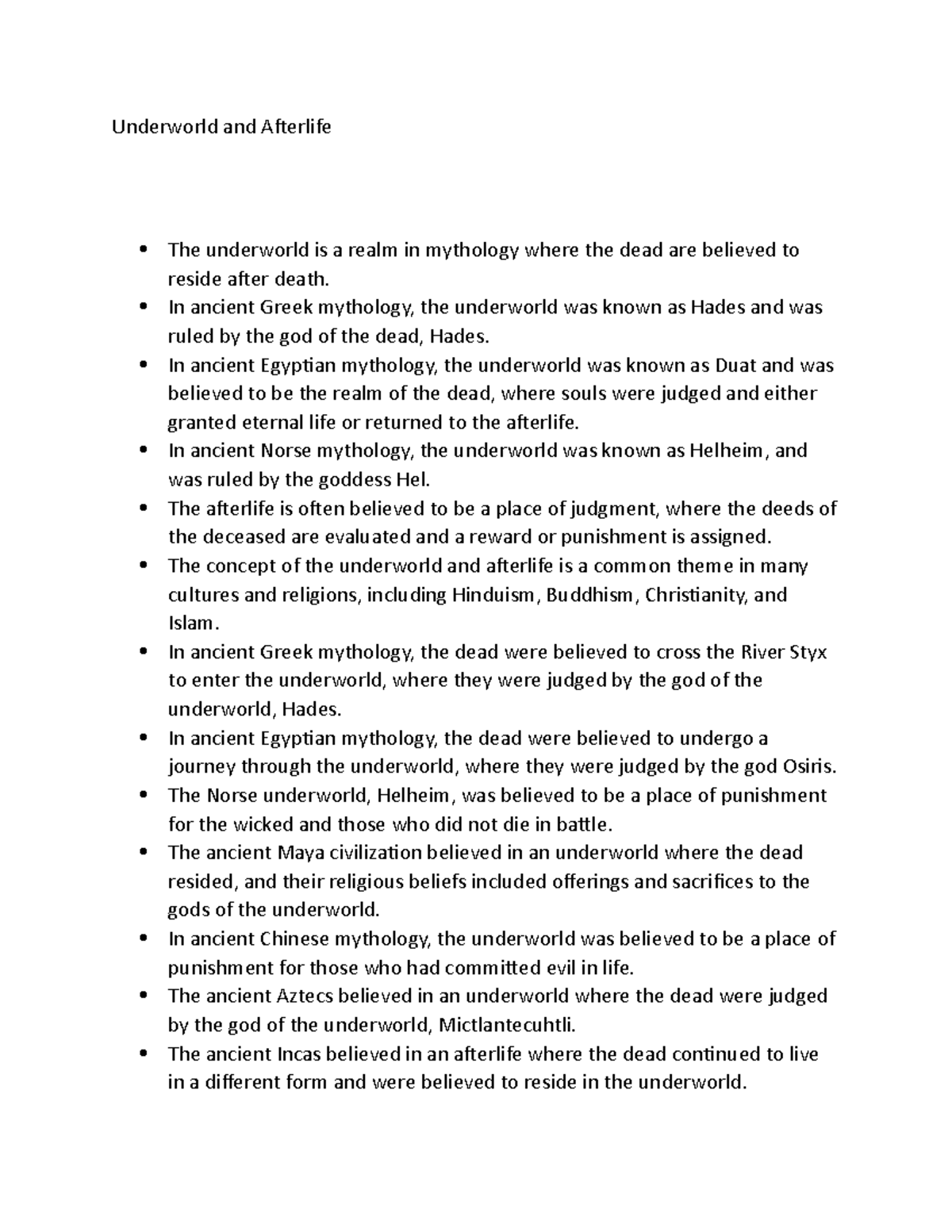 Underworld and Afterlife - In ancient Greek mythology, the underworld ...