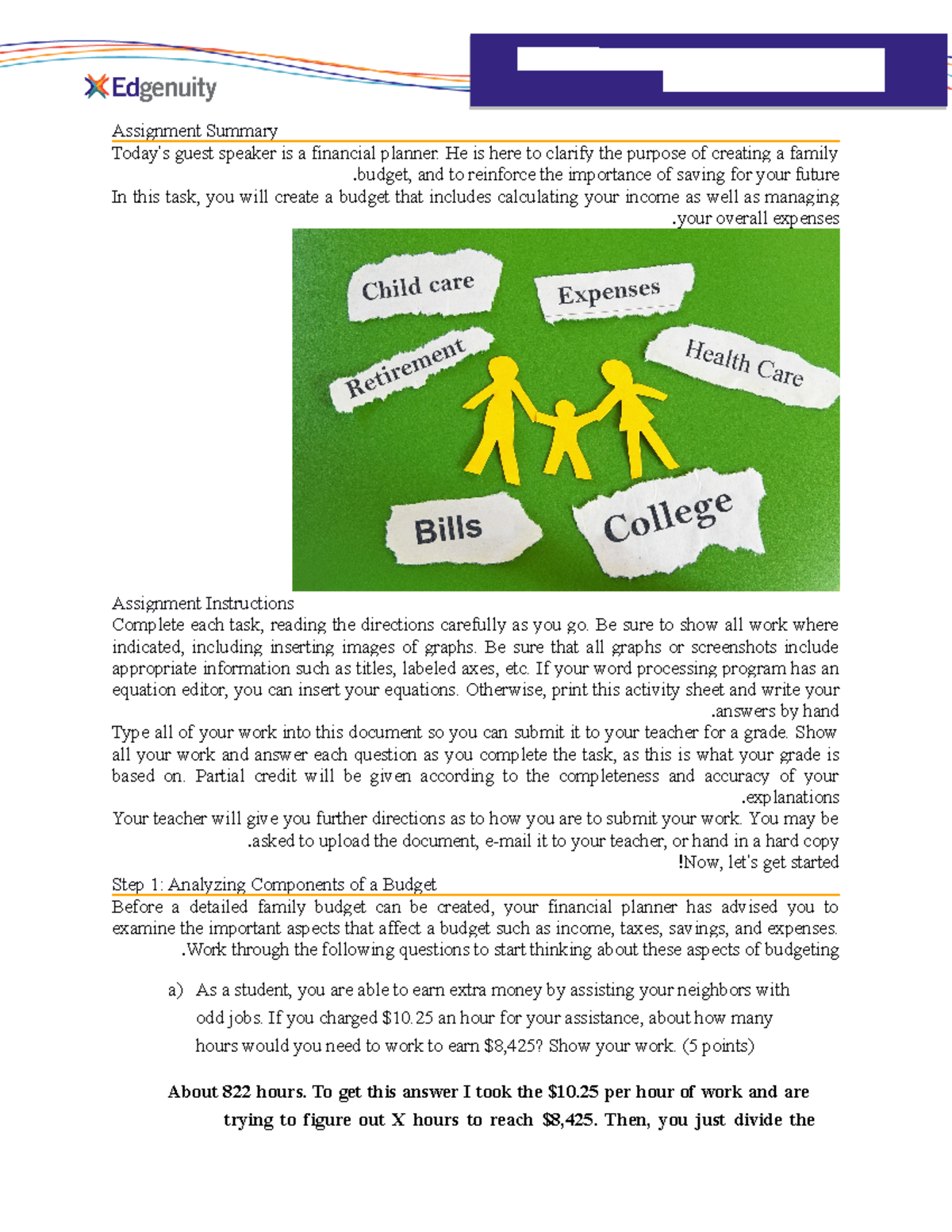 Financial Literacy project - Assignment Summary Today In this task, you ...