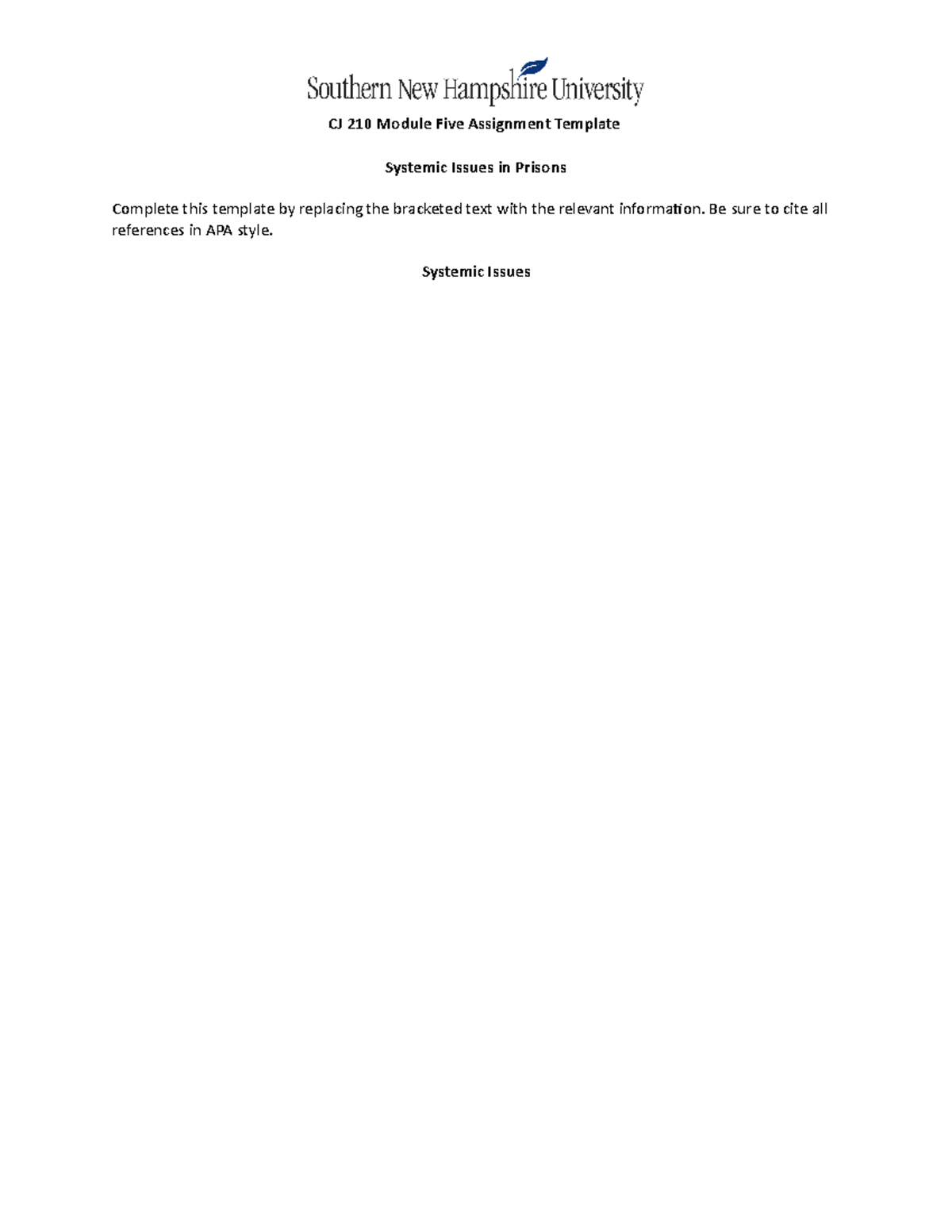 CJ 210 Module Five Assignment Template - CJ 210 Module Five Assignment ...