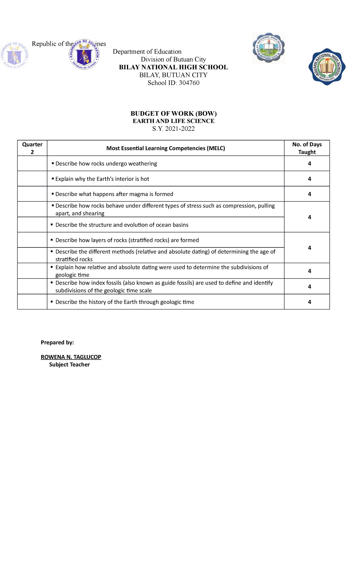 BOW-ELS Q2 - filipino sa piling larang akademik quarter 2 - Republic of ...