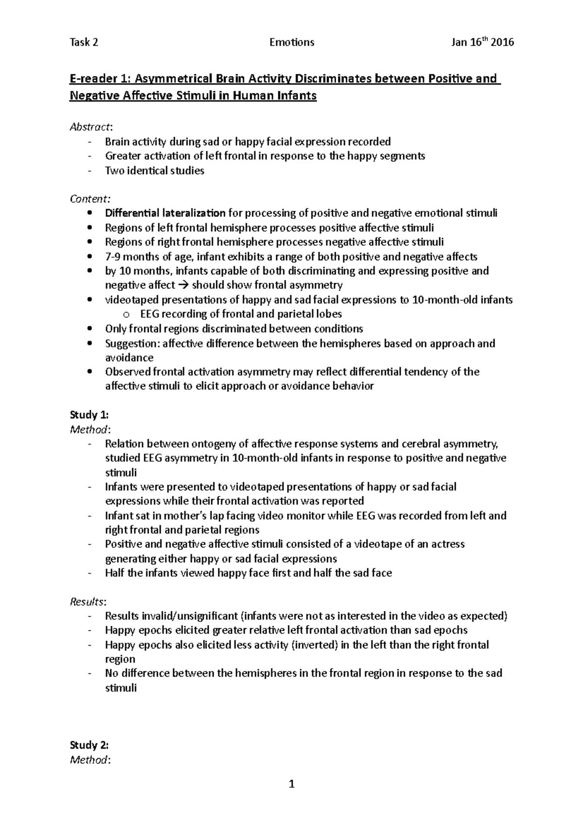 MEET YOUR Brain - Task 2 - E-reader 1: Asymmetrical Brain Activity ...