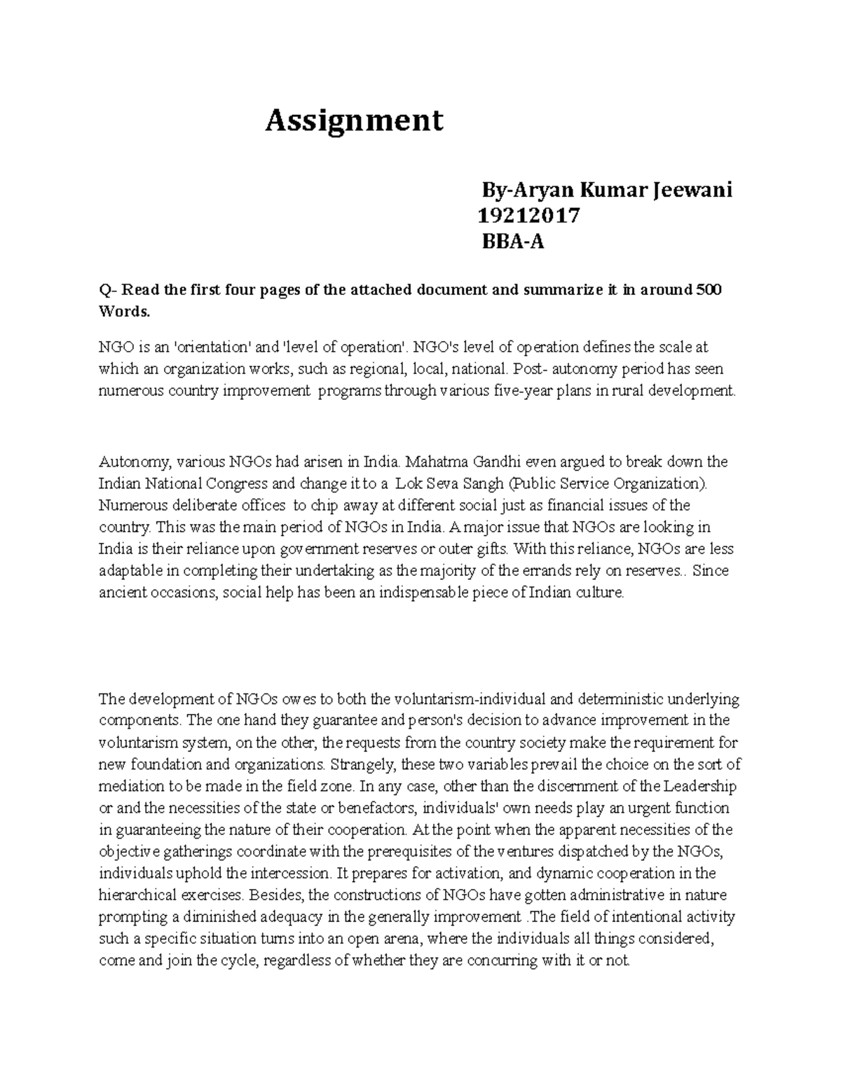 CLASS NOTES FOR EXAM ED Assignment By Aryan Kumar Jeewani 19212017