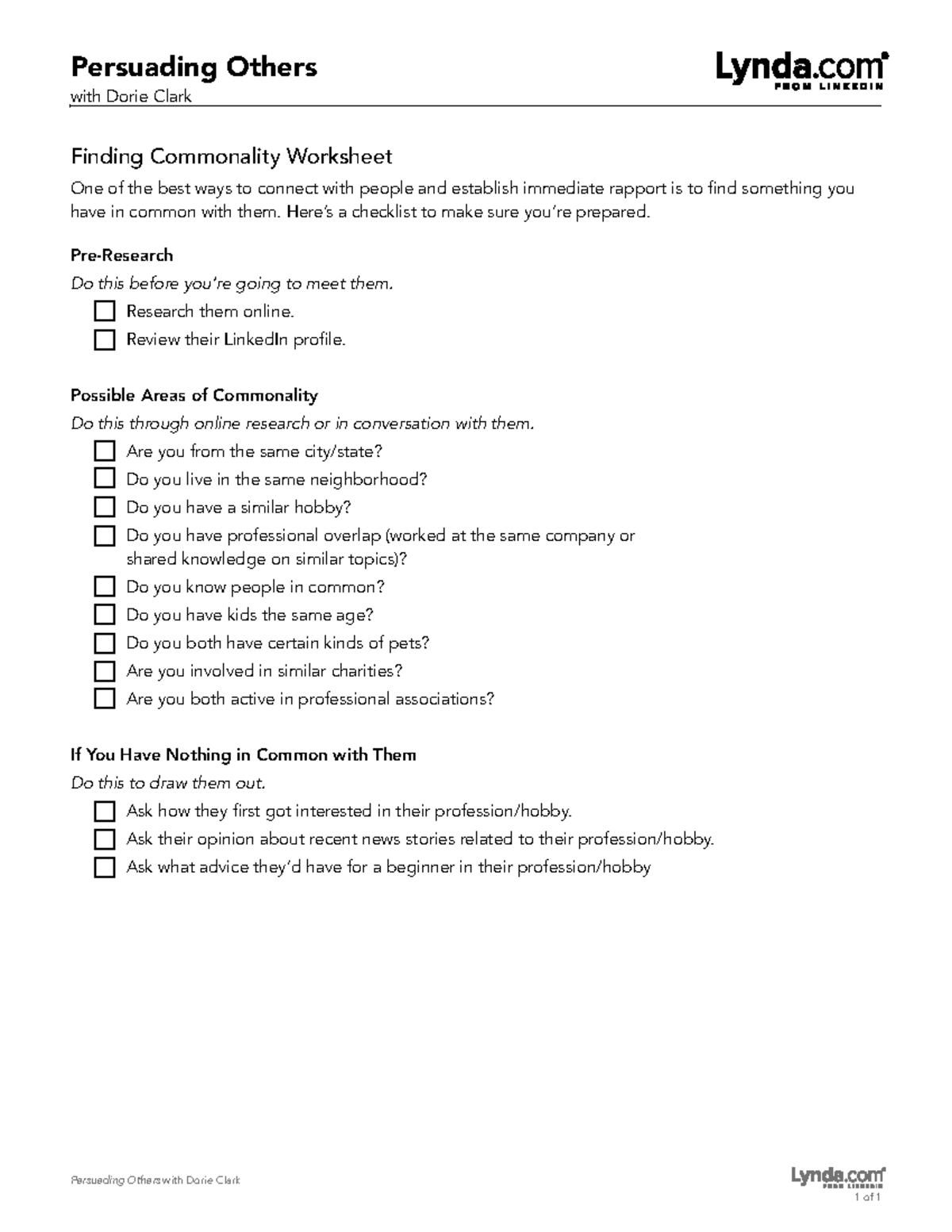 01 Find Commonality - Soft Skills - Persuading Others with Dorie Clark ...