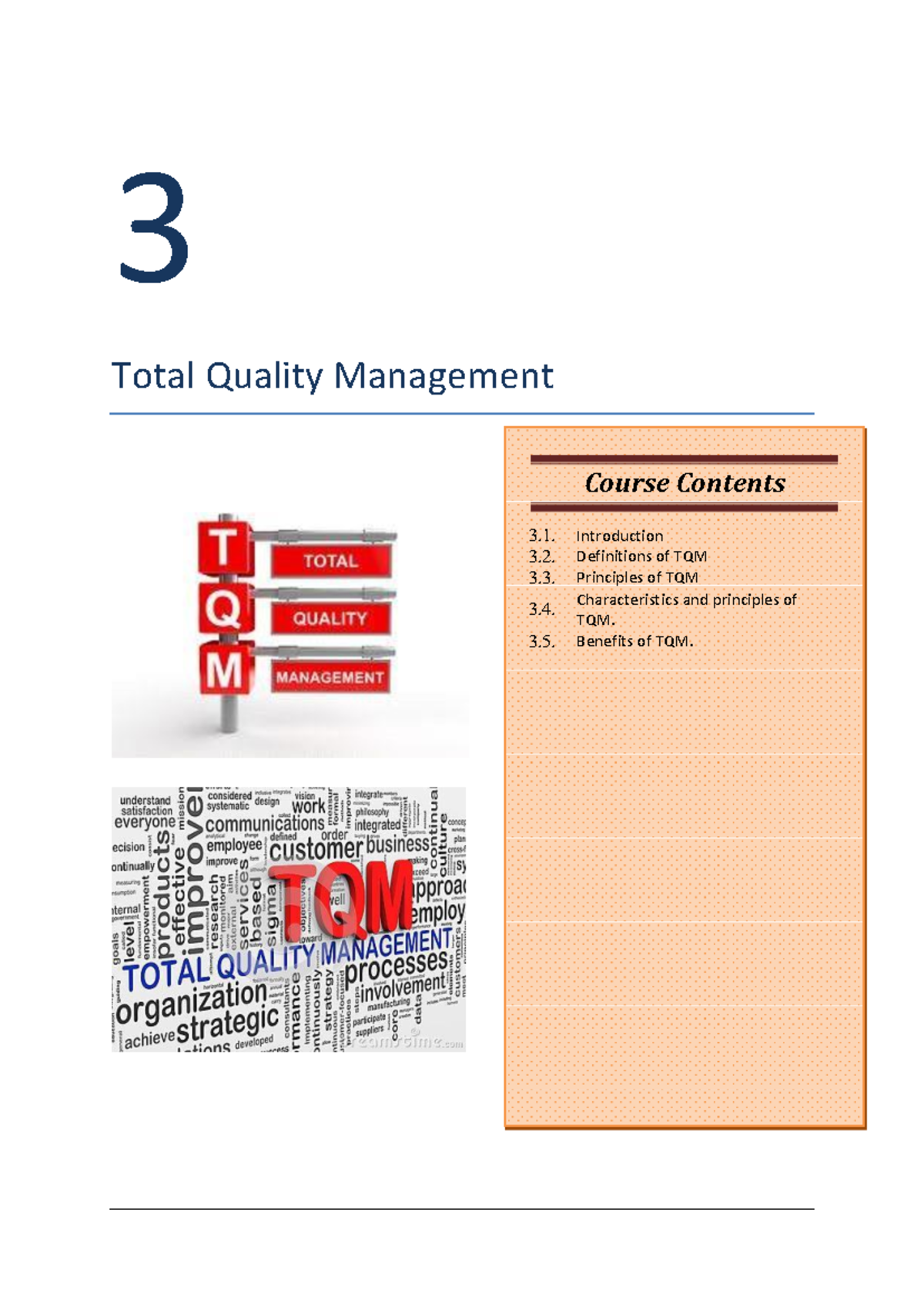 2181920 Quality Engineering-Notes PDF-Units-3 - 3 Total Quality ...