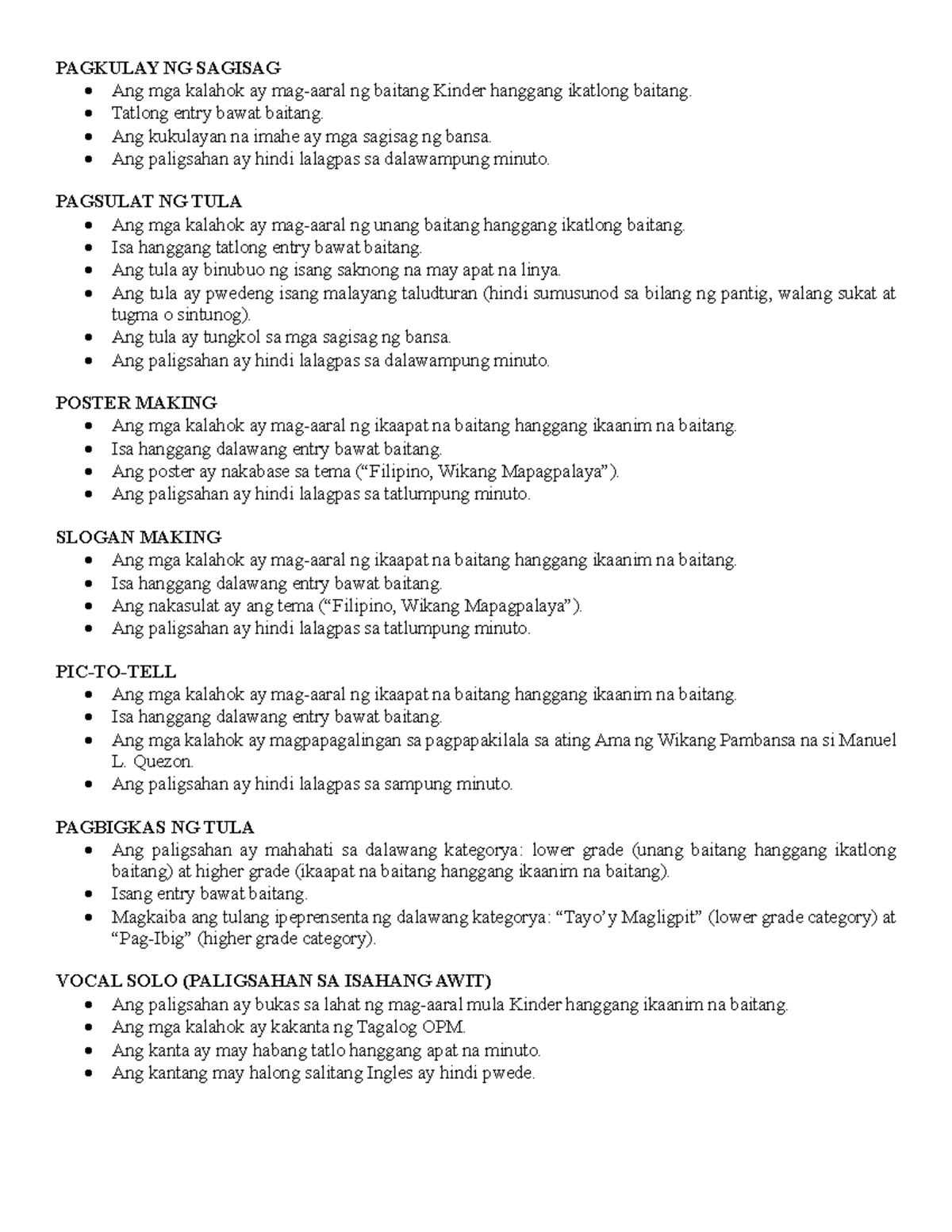 Contest-guidelines - ...... - PAGKULAY NG SAGISAG Ang mga kalahok ay ...