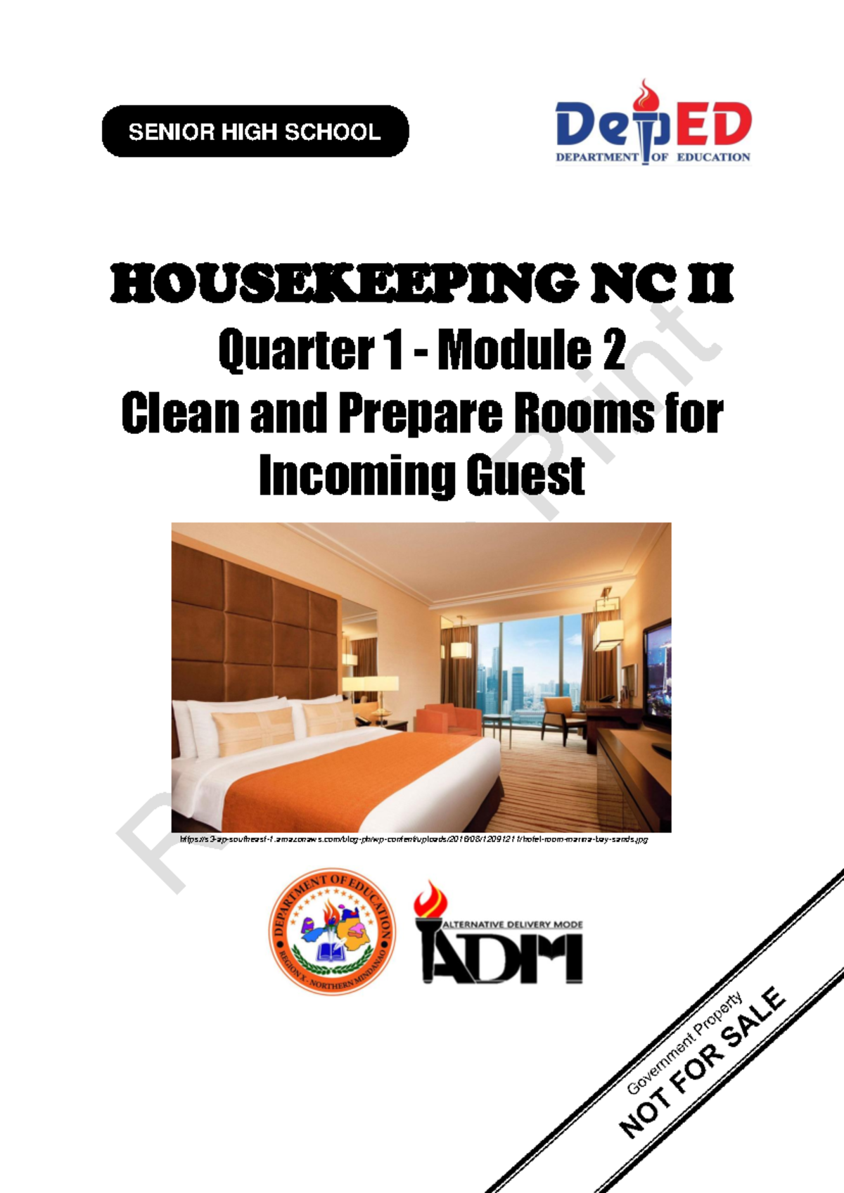 Housekeeping NCII 11 q1 mod2 Clean And Prepare Rooms For Incoming ...