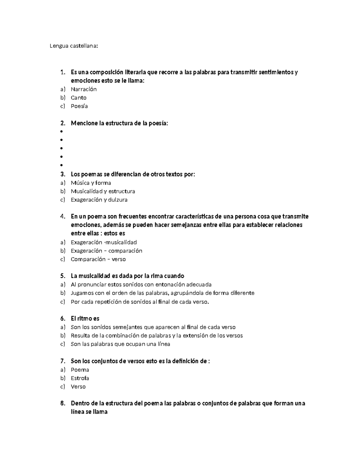 Lengua castellana - Es una composición literaria que recorre a las ...