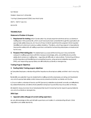 CHM1 Task 1 (emotional intelligence) - Karl Becker Western Governor’s ...