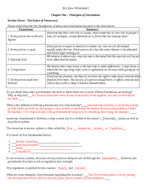 Chapter 1 Foundations of Government - Chapter 1: Foundations of ...