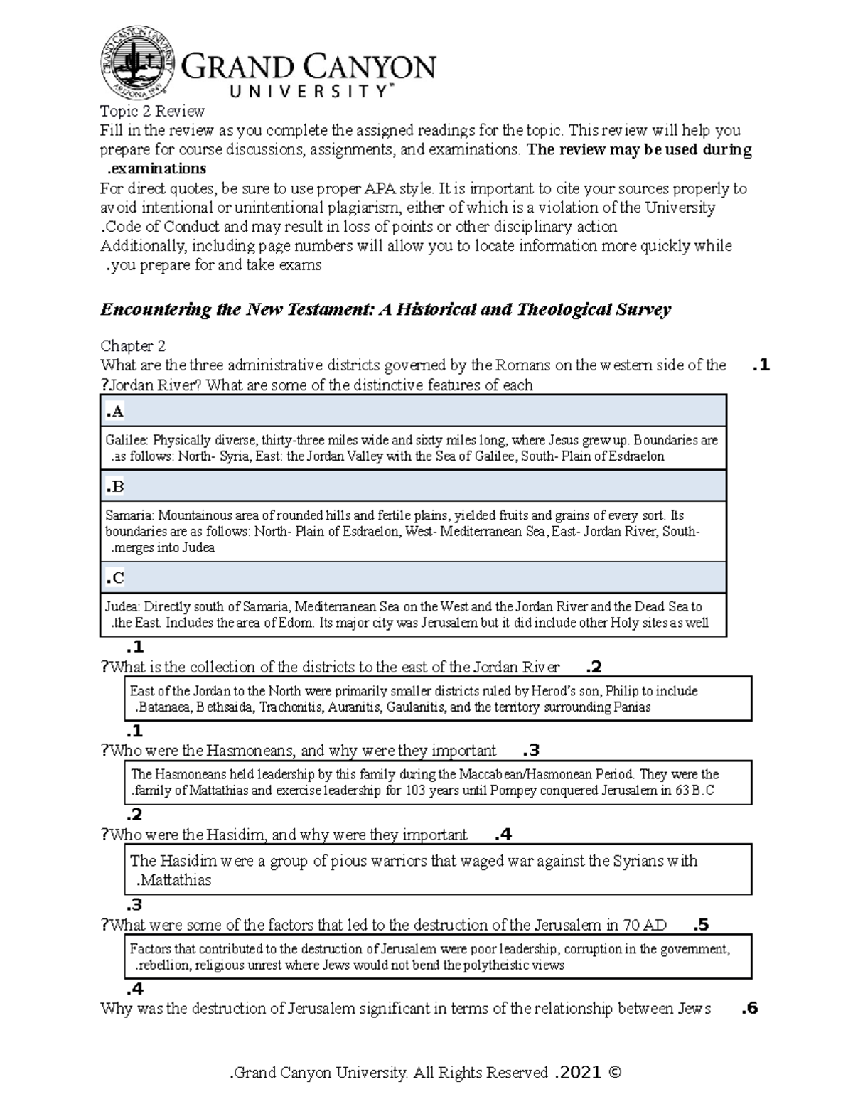 Topic 2 Review Complete - Topic 2 Review Fill in the review as you ...