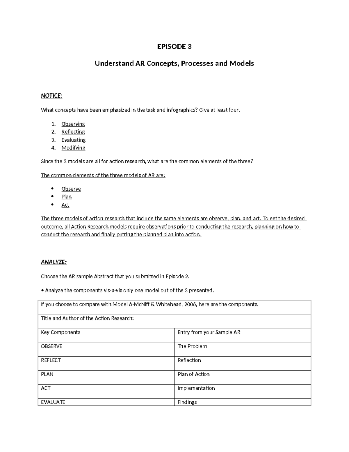 Episode 3-WPS Office - Summary BTTE-English - EPISODE 3 Understand AR Concepts, Processes and ...