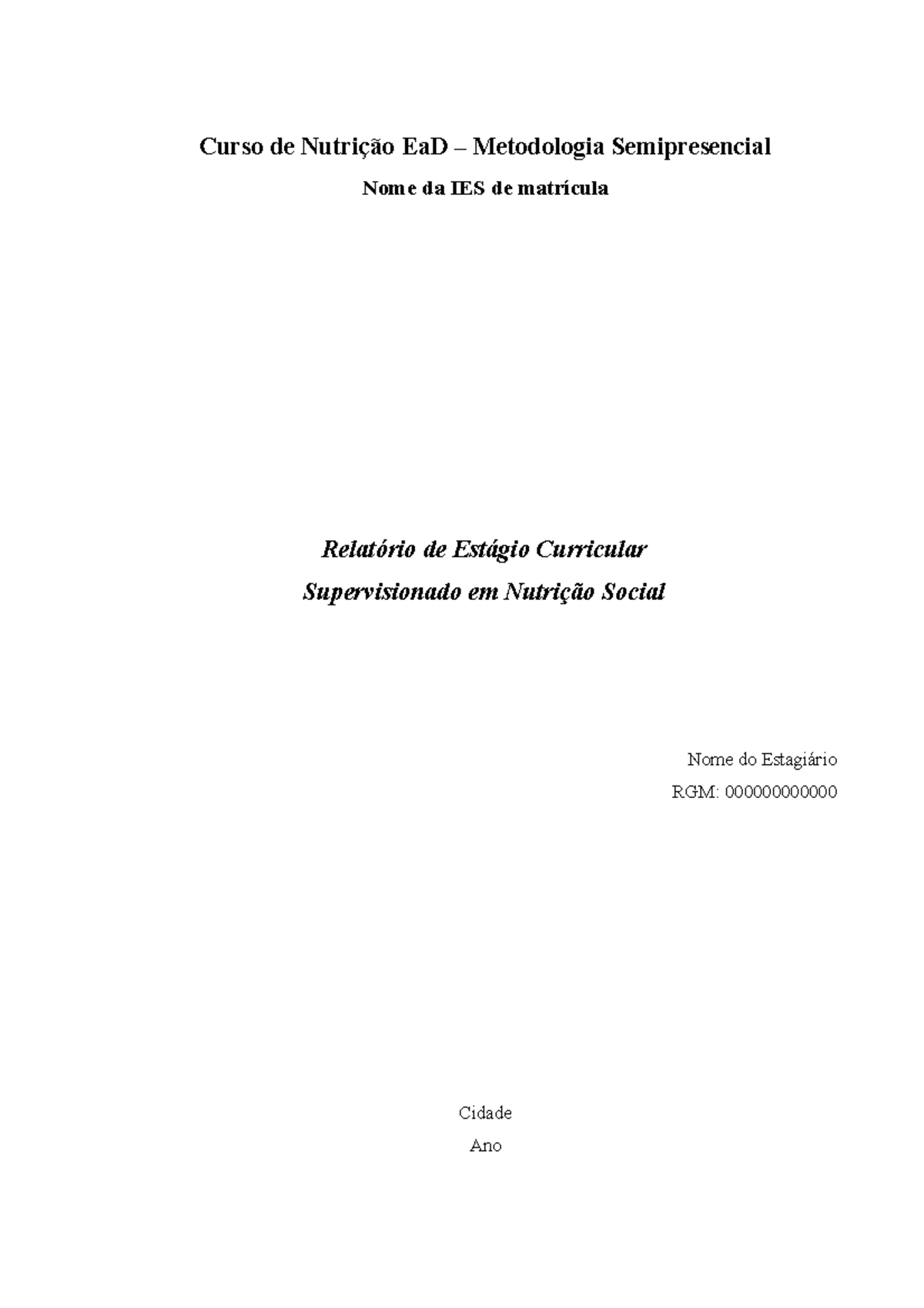 Modelo de Relatório - Social - Merenda Escolar - Escolas e Creches ...