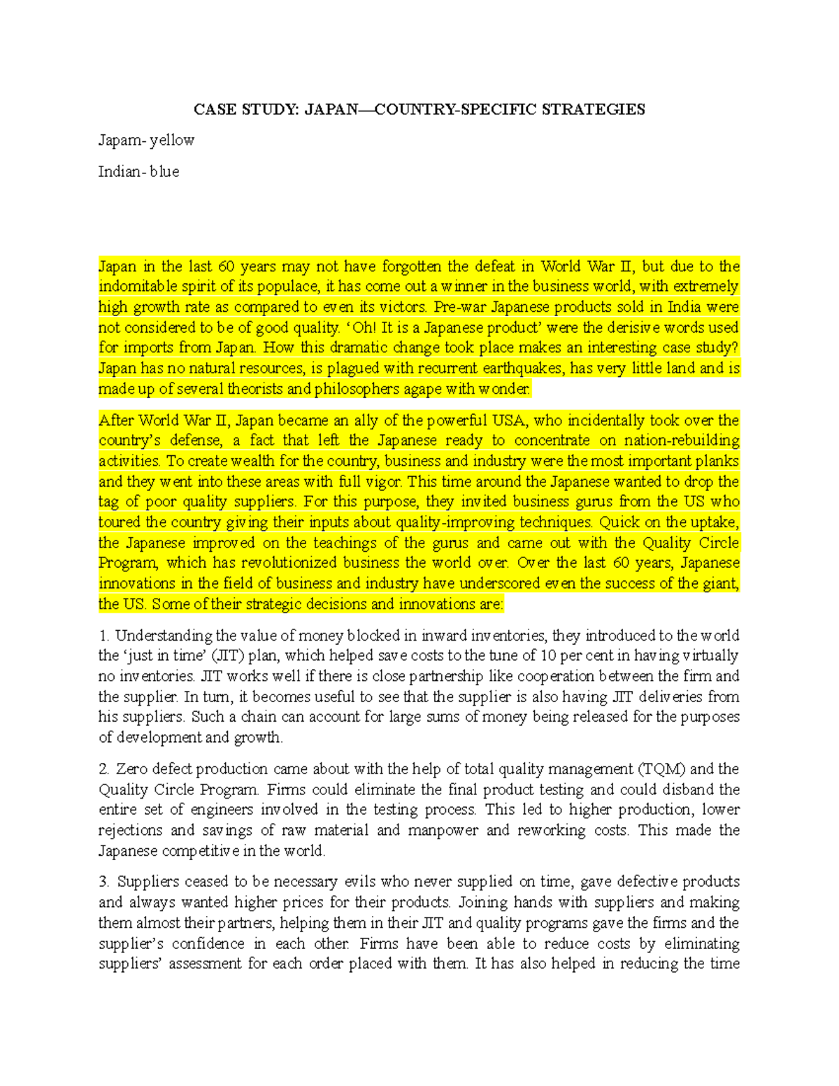 CASE Study cultural influences - CASE STUDY: JAPAN—COUNTRY-SPECIFIC ...