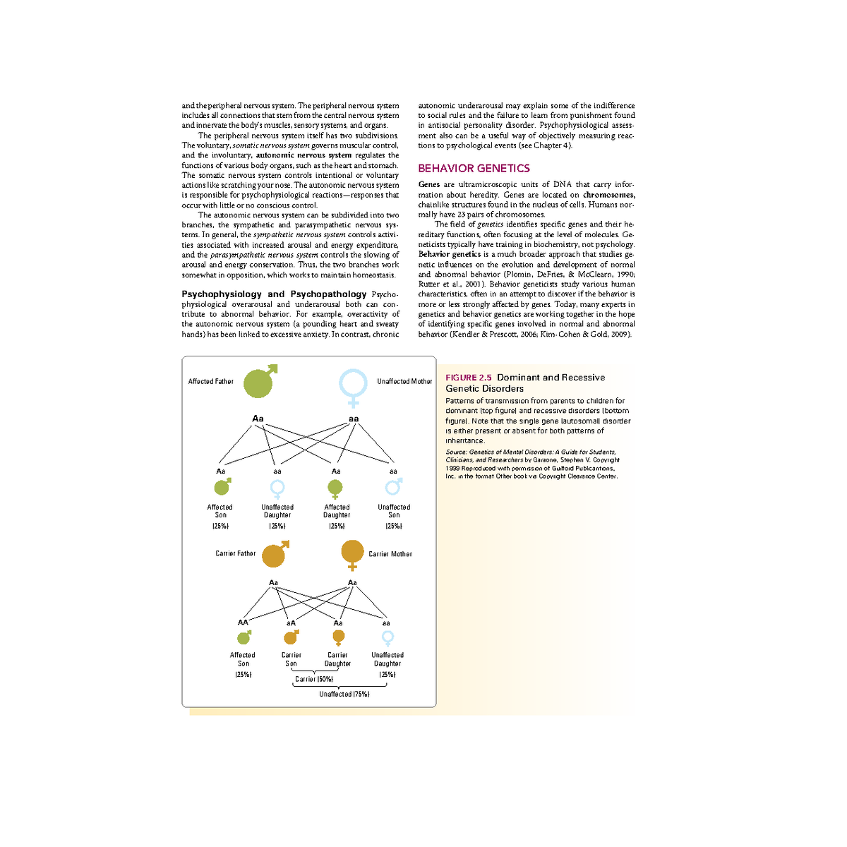 Psychology - Causes of abnormal behavior 5 - autonomic underarousal may ...