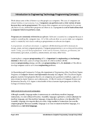 Session 5 -If and else statement - Page 1 of 6 Introduction to Computer Programming Concept ...