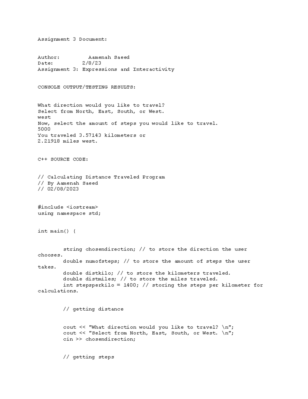 Assignment 3 - Expressions and Interactivity - Assignment 3 Document ...