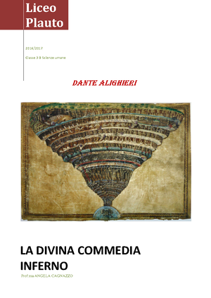 Inferno - alice. Il testo che ho adottato è La Commedia secondo l ...