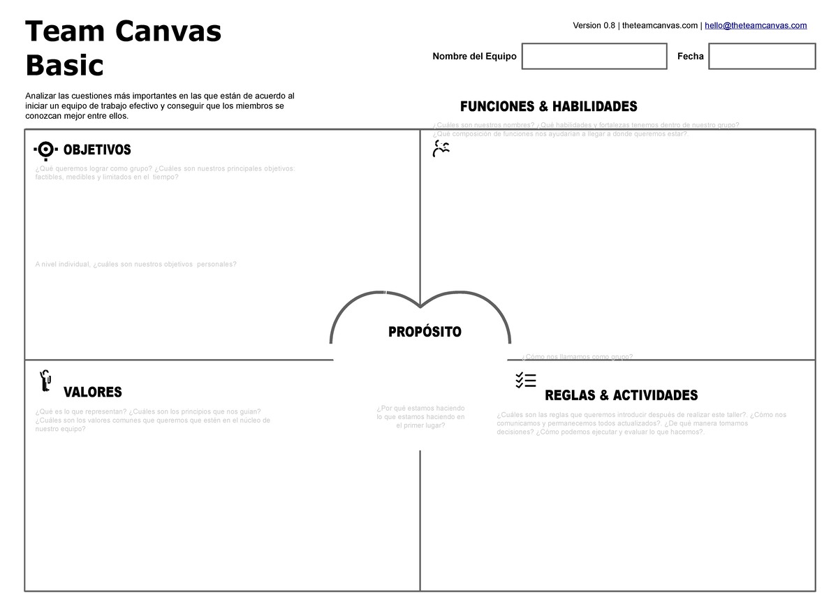 Tarea 09 b. Team Canvas Basico -convertido - TeamCanvasBasic Analizar las cuestiones más ...