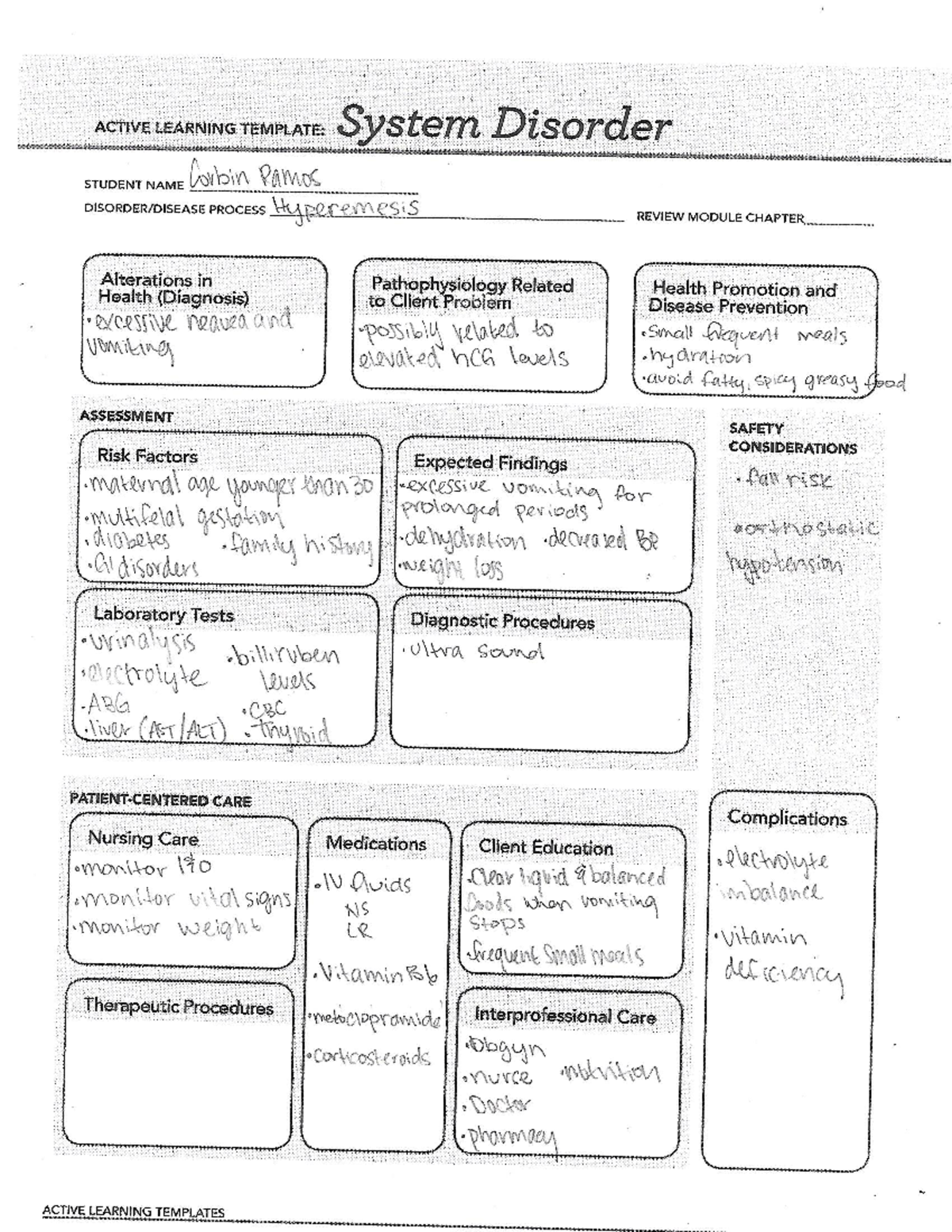 ATI A Maternal 7 - ATI templates - ACTIVE LEARNING TEMPLATE: System ...