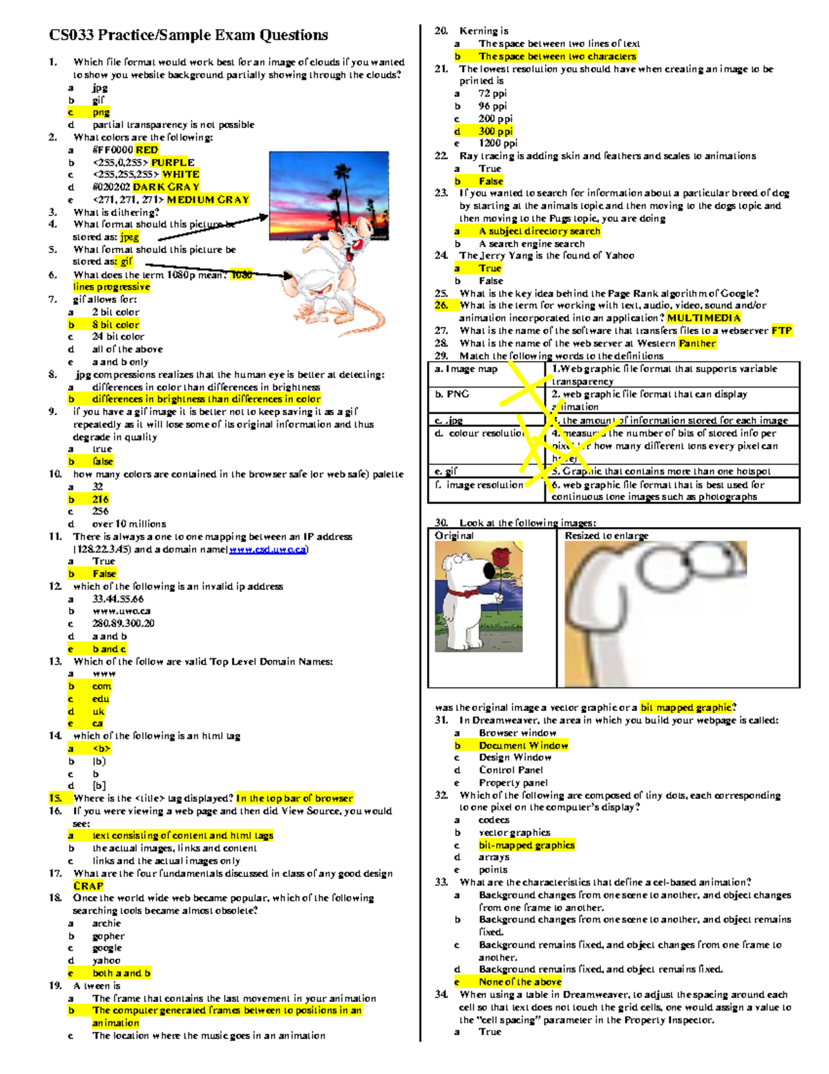 CS 1033 practice exam - CS1033 - UWO - Studocu