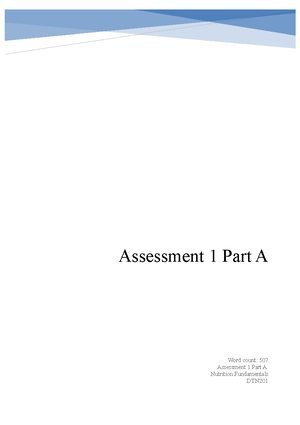 DTN201 Assessment Task A and B on Miss Smith - Nutrition Fundamentals ...