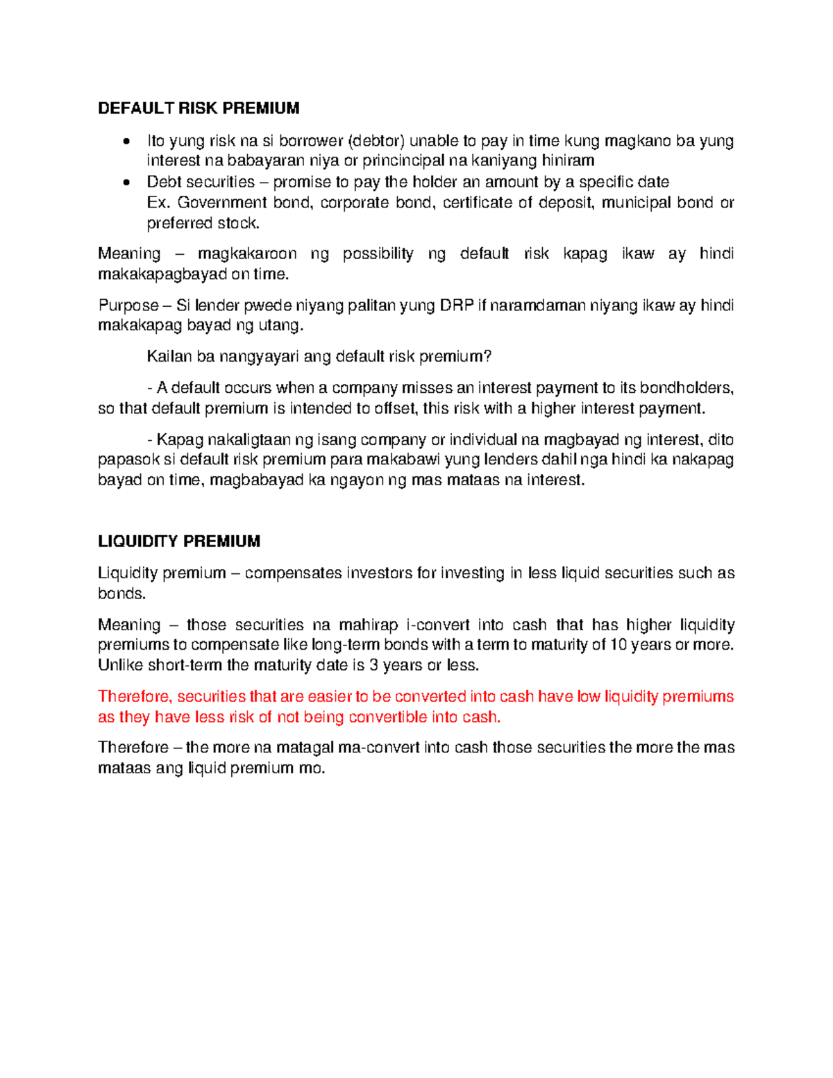 Default Risk Premium - DEFAULT RISK PREMIUM Ito yung risk na si ...